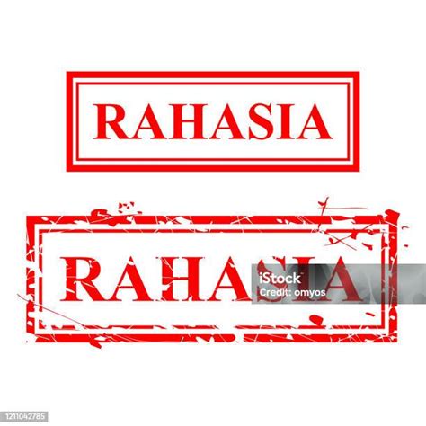 간단한 벡터 1 빨간 고무 스탬프 효과 비밀 인도네시아 언어의 비밀 흰색에 고립 0명에 대한 스톡 벡터 아트 및 기타 이미지 0명 계획 고급 Istock