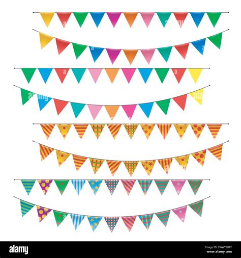 Triangle Bunting Flags Set Vector Illustration Stock Vector Image And Art Alamy