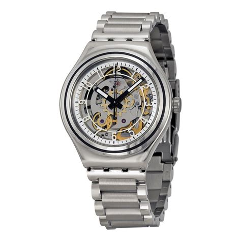 Swatch Uncle Charly Automatic Skeleton Dial Stainless Steel Mens Watch