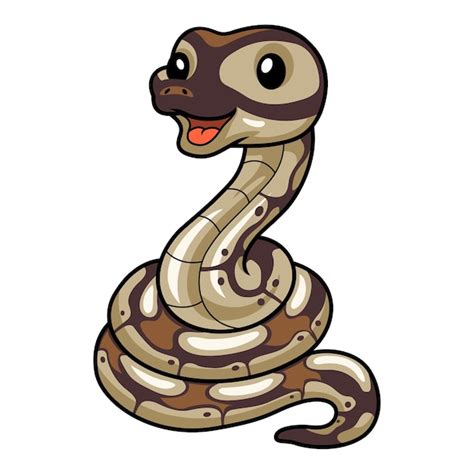 Premium Vector Cute Black Head Butter Ball Python Cartoon
