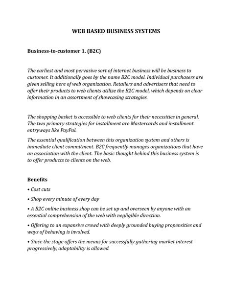 Web Based Business Systems Web Based Business Systems Business To Customer 1 B2c The