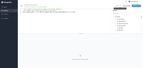 Implement Frontend Experience For Initial Query History · Issue 784
