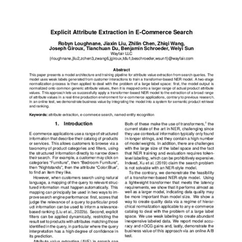Explicit Attribute Extraction In E Commerce Search Acl Anthology