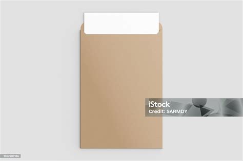 재활용된 종이 C4 봉투에 격리 된 부드러운 회색 배경까지 조롱 3 차원 일러스트 레이 션 C4에 대한 스톡 사진 및 기타 이미지 Istock