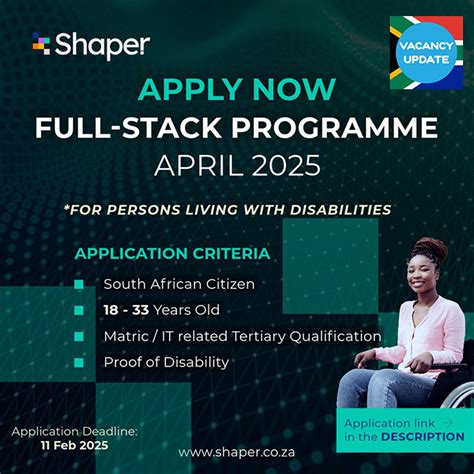 Shaper Pwd Full Stack Learnership 2025 Matric Grade 12 Holders
