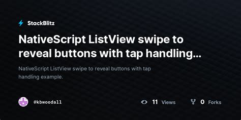 NativeScript ListView Swipe To Reveal Buttons With Tap Handling Forked