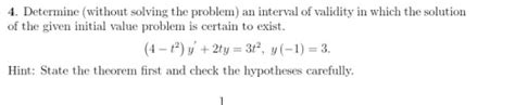 Solved 4 Determine Without Solving The Problem An