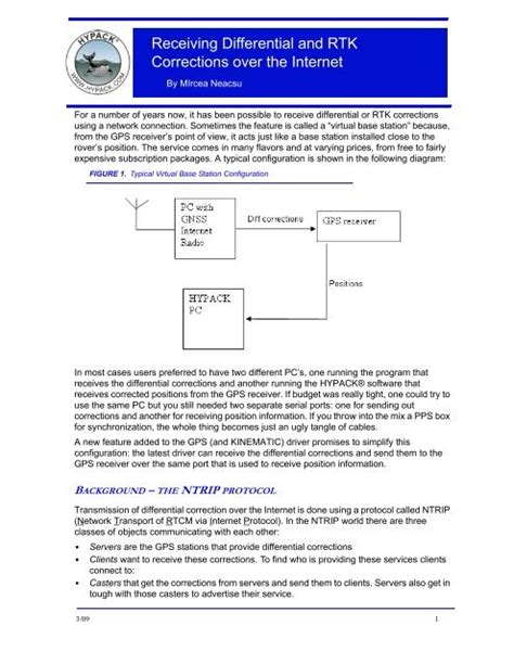 Receiving Differential And Rtk Corrections Over The Internet Hypack
