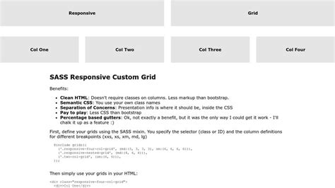 Sass Responsive Grid