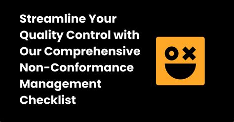 Non Conformance Management Checklist Checklist Gg
