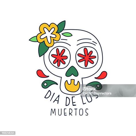 디 아 드 로스 안 돼 로고 죽음의 전통적인 멕시코 날 디자인 요소 휴일 파티 장식 배너 포스터 인사말 카드 또는 초대 손 그려진된 벡터 일러스트 레이 션 Film