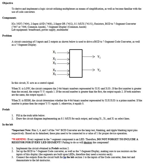 Solved Objective To Derive And Implement A Logic Circuit