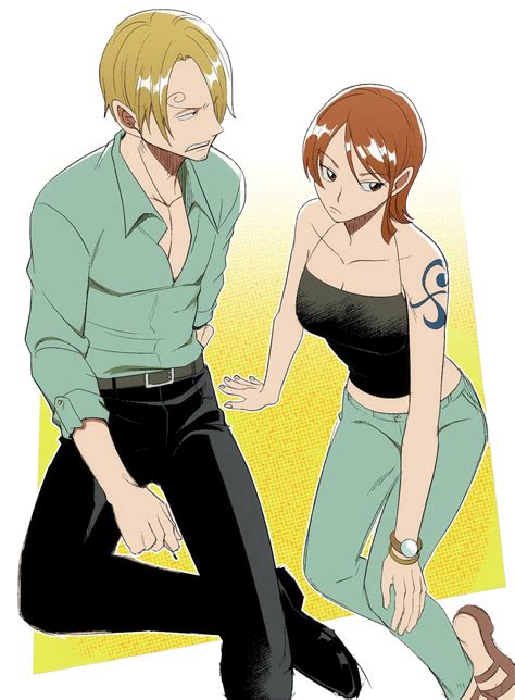 Nami And Sanji One Piece Drawn By P Naq Pv Danbooru