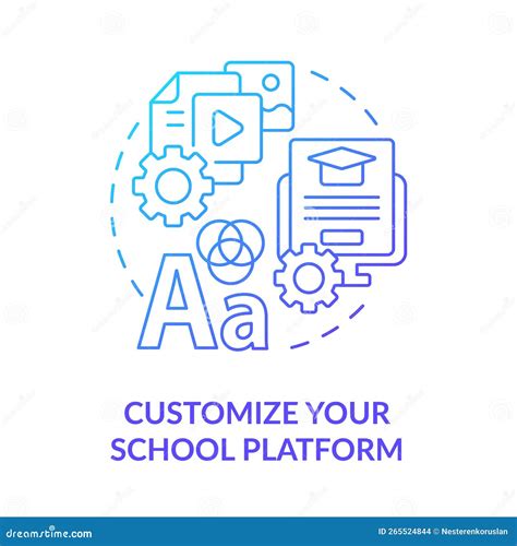 Customize Your School Platform Blue Gradient Concept Icon Stock Vector Illustration Of