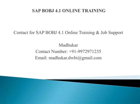 bobj 4 1 sap training online ppt