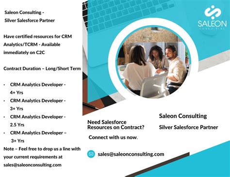 Saleon Consulting On Linkedin Tcrm Crmanalytics Einsteinanalytics Salesforce Crm Staffing…