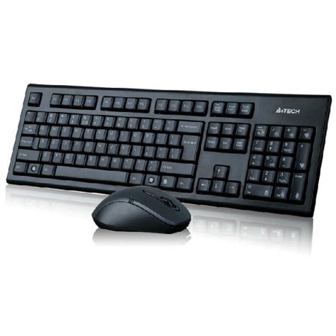 A4tech 7100n Padless Wireless Mouse And Keyboard Black Shopee Malaysia