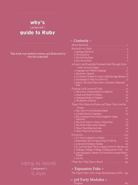 Ruby Guide Book Pdf Ruby Programming Language Bracket