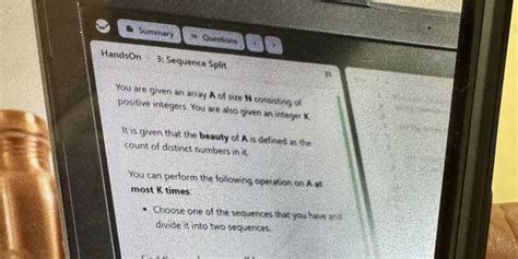 Summary Quetions Handson 3 Sequence Split You StudyX