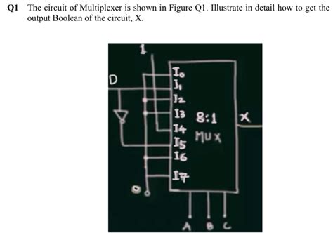 Solved Q The Circuit Of Multiplexer Is Shown In Figure Q Chegg