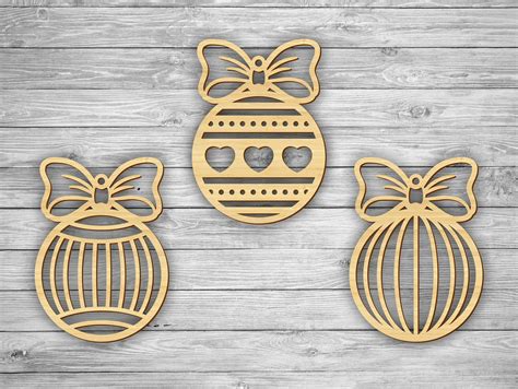 Christmas Ornament Laser Cut Files SVG DXF Vector Plans Etsy