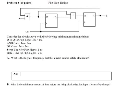 Solved Problem 3 10 Points Flip Flop Timing Consider The