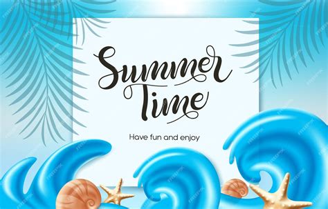 Premium Vector | Summer time vector template design summertime text in white board space with ...