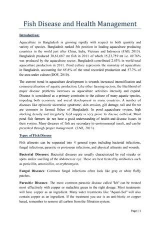 Fish Disease And Health Management DOCX
