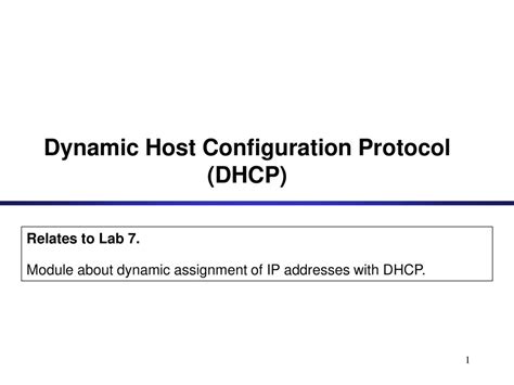 dynamic host configuration protocol dhcp ppt download