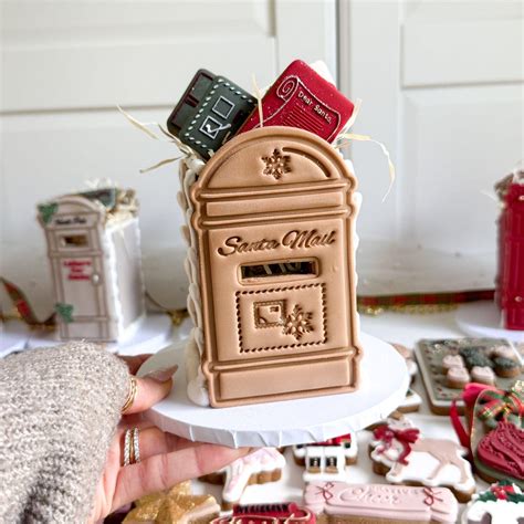 Santa Mail Cookie Stamp And Cutter Set Christmas Letterbox And Mini