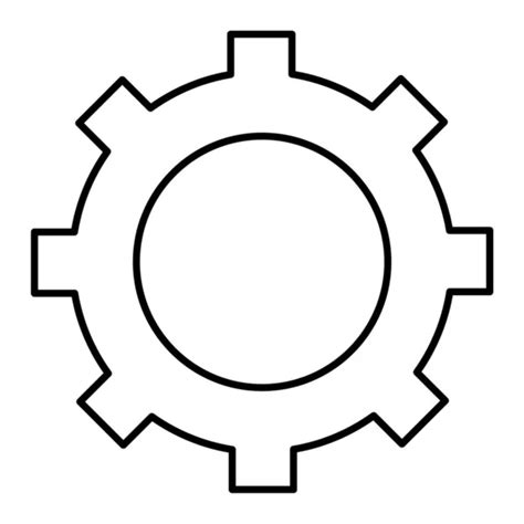 Gear Icon Outline Gears Vector Illustration Isolated White Background Stock Vector By