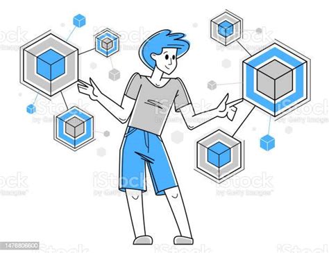 영감을 받은 독창적인 디자이너 또는 엔지니어는 추상적인 요소를 구성하고 창의적인 작업자는 작업을 수행하고 일부 시스템 벡터 개요