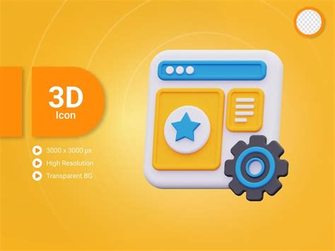premium psd 3d web setting icon