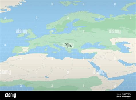 Serbia Highlighted On A Detailed Map Geographic Location Of Serbia