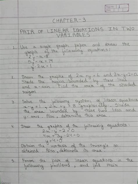 Ch 3 Linear Equations In Two Variables Pdf Equations Algebra