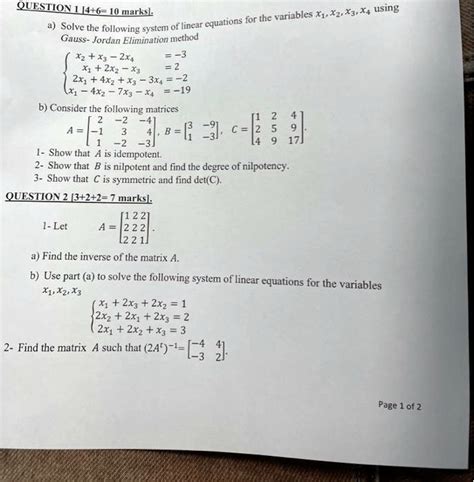 Solved Question 1 4610 Marks X2 X3 2x X 2 X3 3 2 Consider The Following