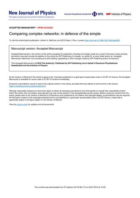 Pdf Comparing Complex Networks In Defence Of The Simple