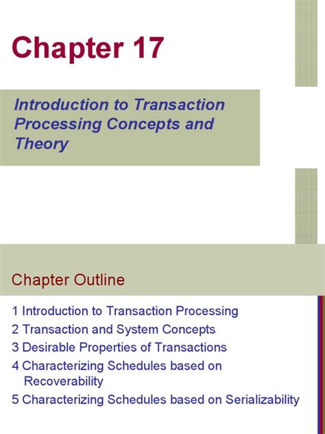 Introduction To Transaction Processing Concepts And Theory Pdf