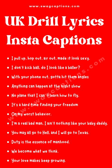 Uk Drill Lyrics For Instagram Captions Drill Quotes Instagram