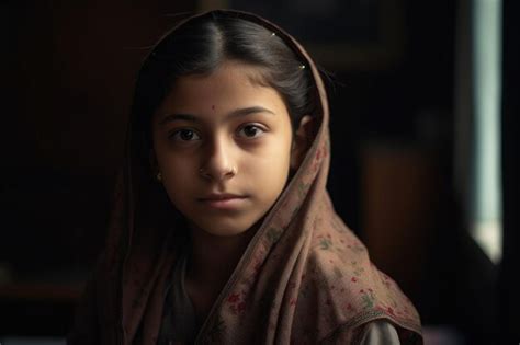 Premium Ai Image Portrait Of A Young Girl In Class Created With Generative Ai