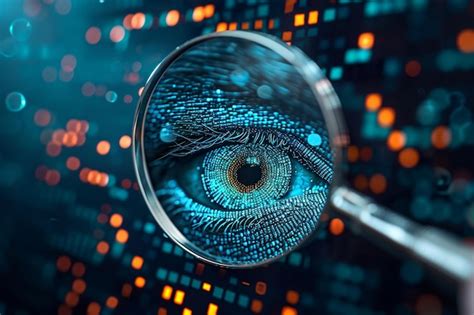 Premium Photo Code Scrutiny Biometrics Authentication Technology