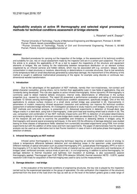 Pdf Applicability Analysis Of Active Ir Thermography And Selected
