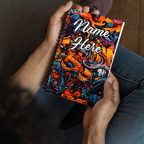 Personalized Graffiti Notebook Custom Name Art Journal Customized