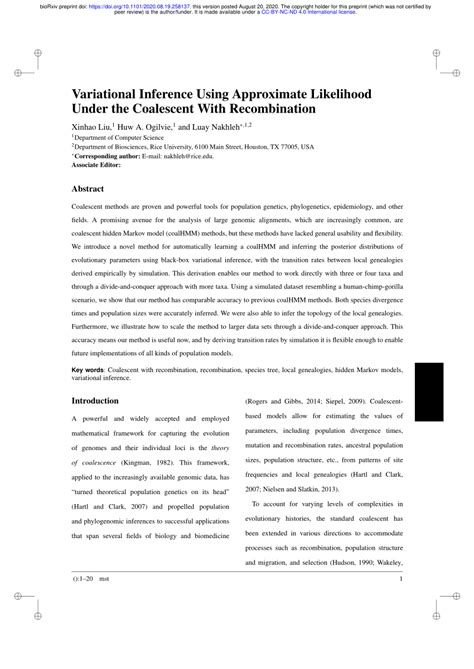 pdf variational inference using approximate likelihood under the