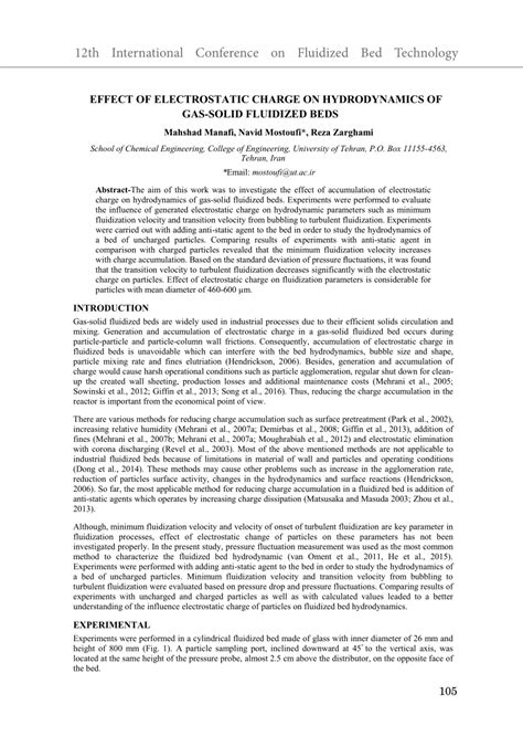 Pdf 2th International Conference On Fluidized Bed Technology Effect