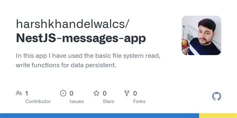Github Harshkhandelwalcsnestjs Messages App In This App I Have Used The Basic File System