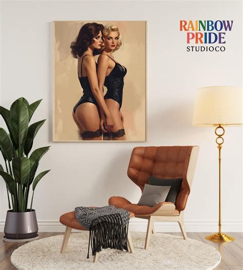 Lesbian Retro Lingerie Art Vintage Sapphic Pin Up Poster Wlw