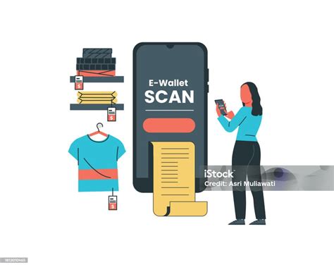 스마트폰을 사용하여 온라인으로 옷을 주문하는 여성 평면 스타일의 벡터 일러스트 레이 션 Brand Name Smart Phone에 대한 스톡 벡터 아트 및 기타 이미지