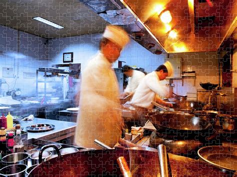Motion Chefs Of A Restaurant Kitchen Jigsaw Puzzle By Beijingstory