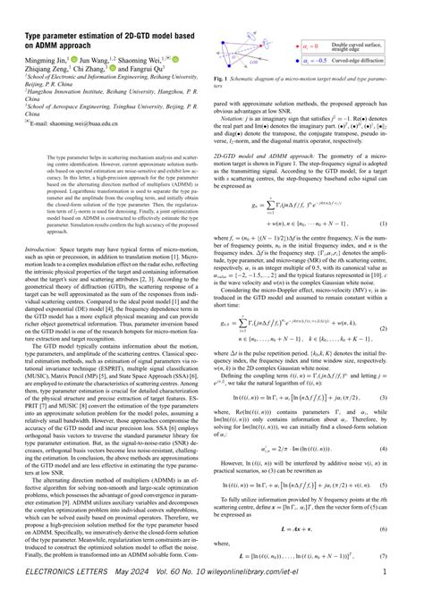 Pdf Type Parameter Estimation Of 2d‐gtd Model Based On Admm Approach